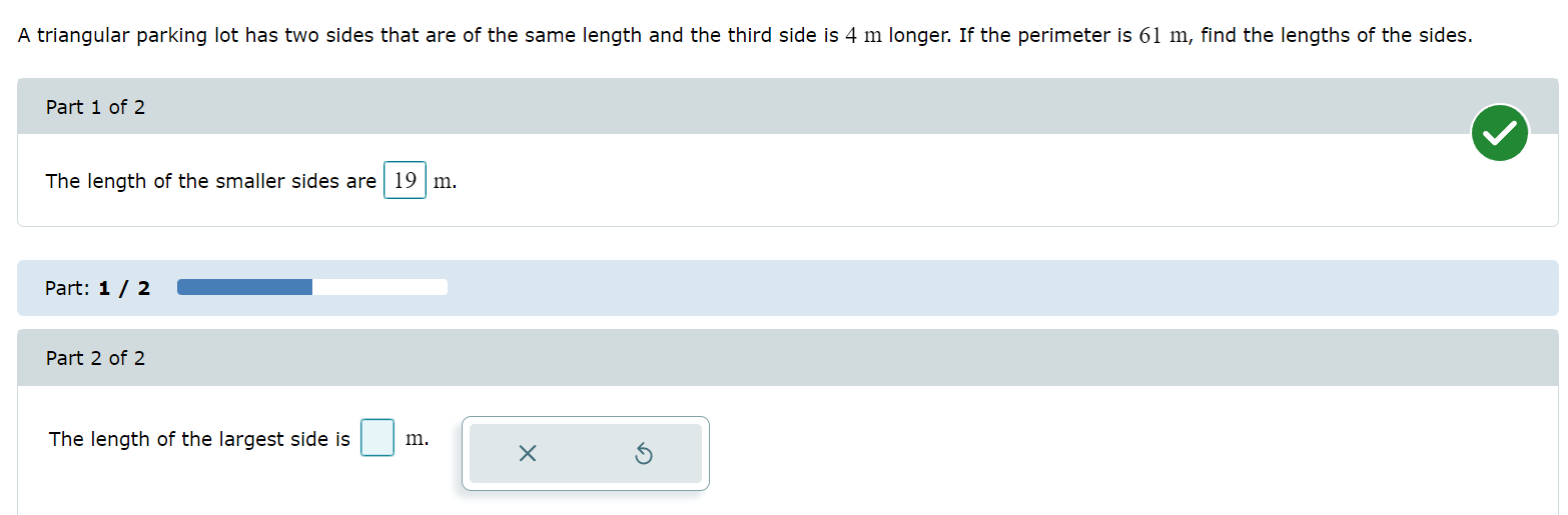 A triangular parking lot has two sides that a | Solvely