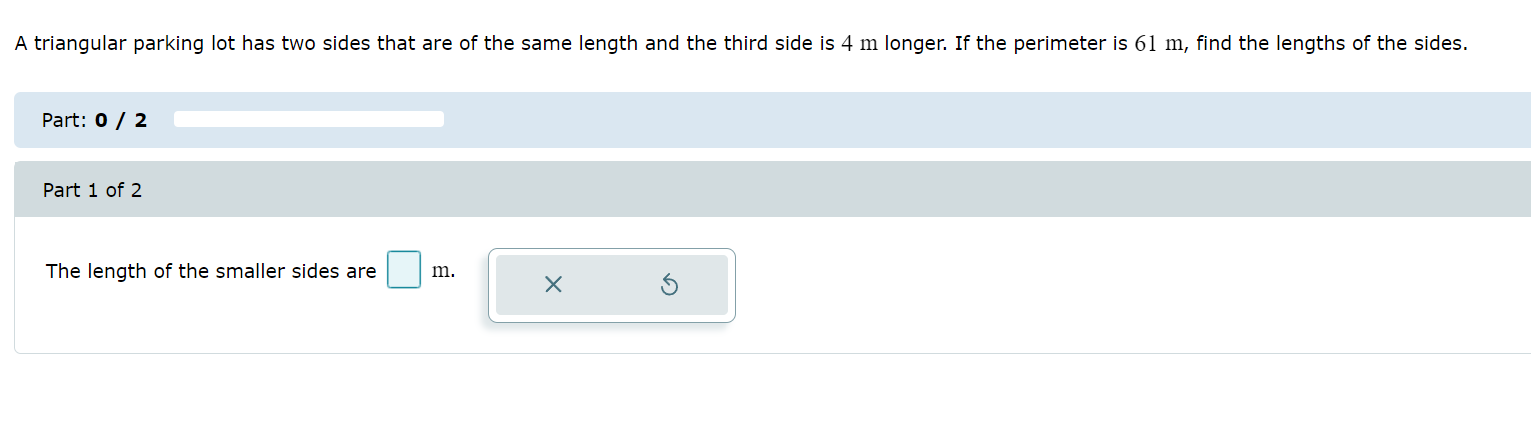 A triangular parking lot has two sides that a | Solvely