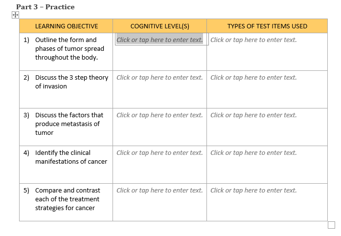 Part 3 - Practice LEARNING OBJECTIVE COGN | Solvely