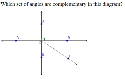 Which set of angles are complementary in this | Solvely