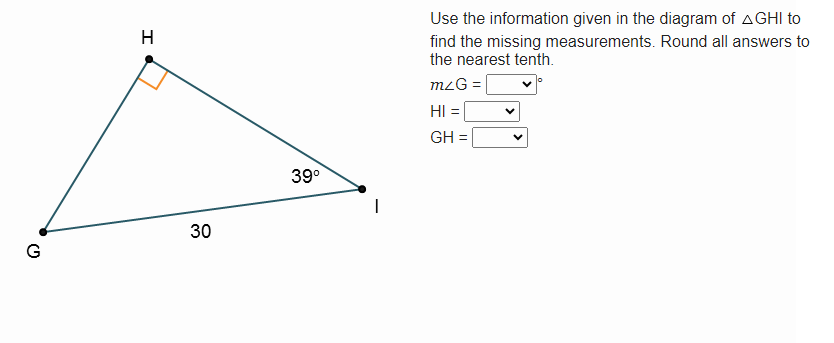 Use the information given in the diagram of Triang | Solvely